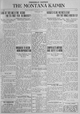 "The Montana Kaimin, April 13, 1923" by Associated Students of the ...