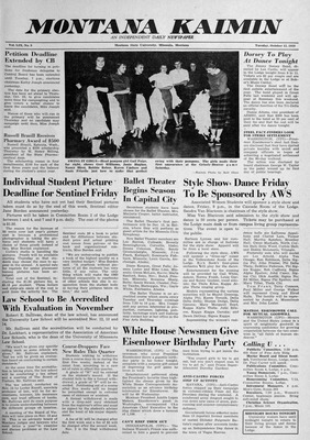 "Montana Kaimin, October 13, 1959" by Associated Students of Montana ...